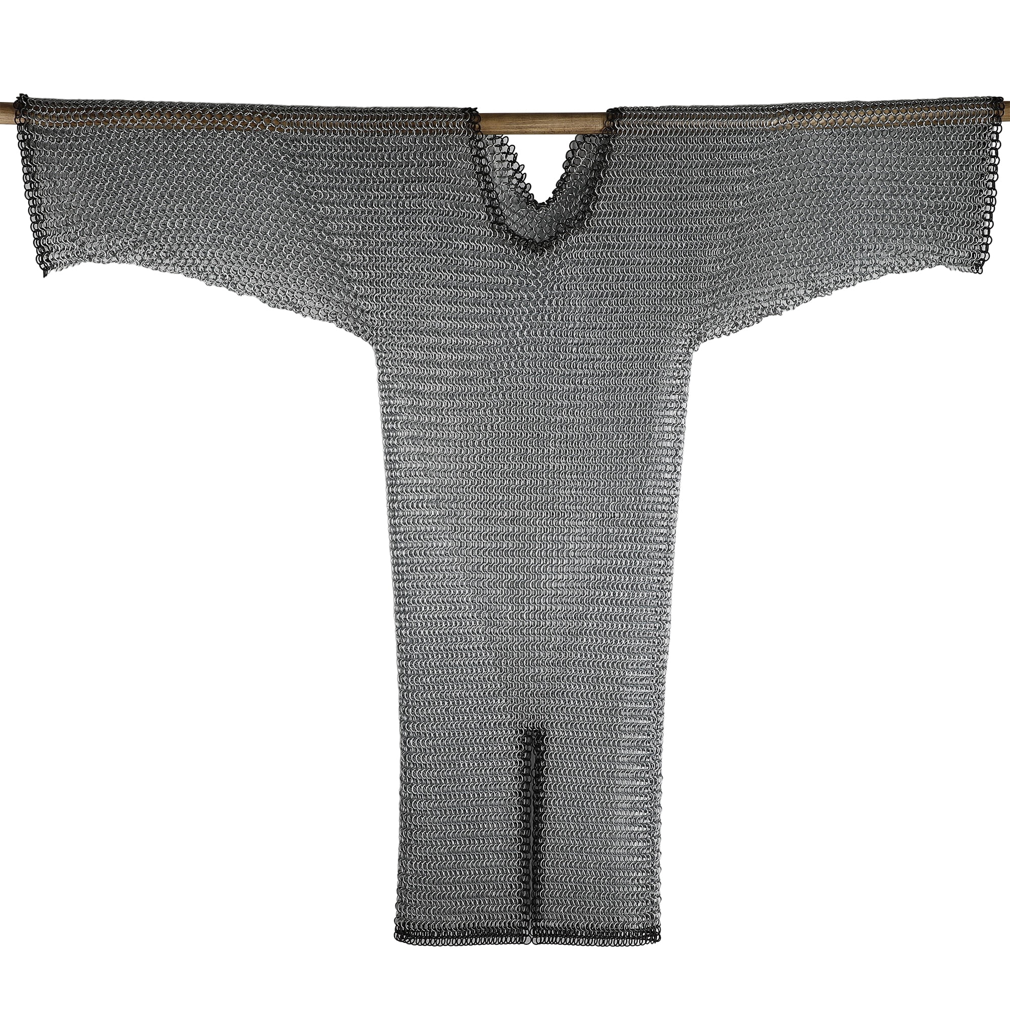 Armory Replicas Medieval Chainmail Shirt Large Full Sleeve Black Silver Steel Rings Armor for ...