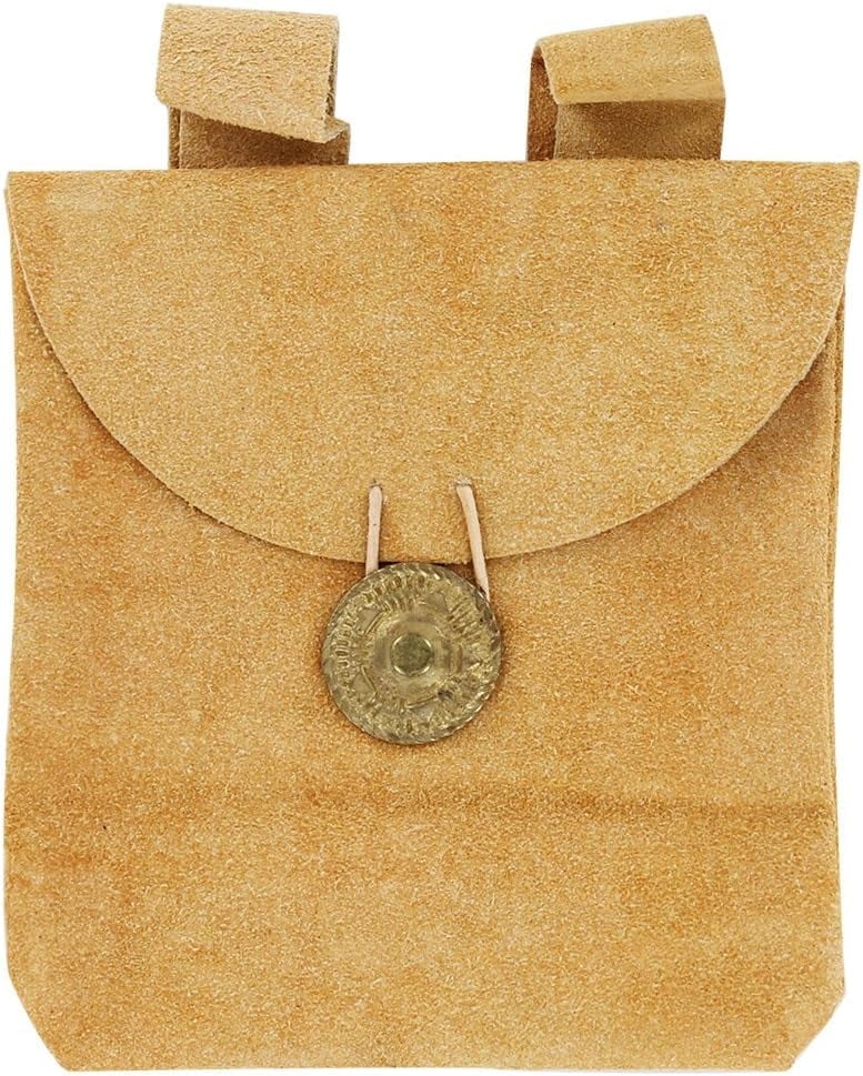 Armory Replicas Medieval Golden Suede Leather Pouch – Natural Perfect ...