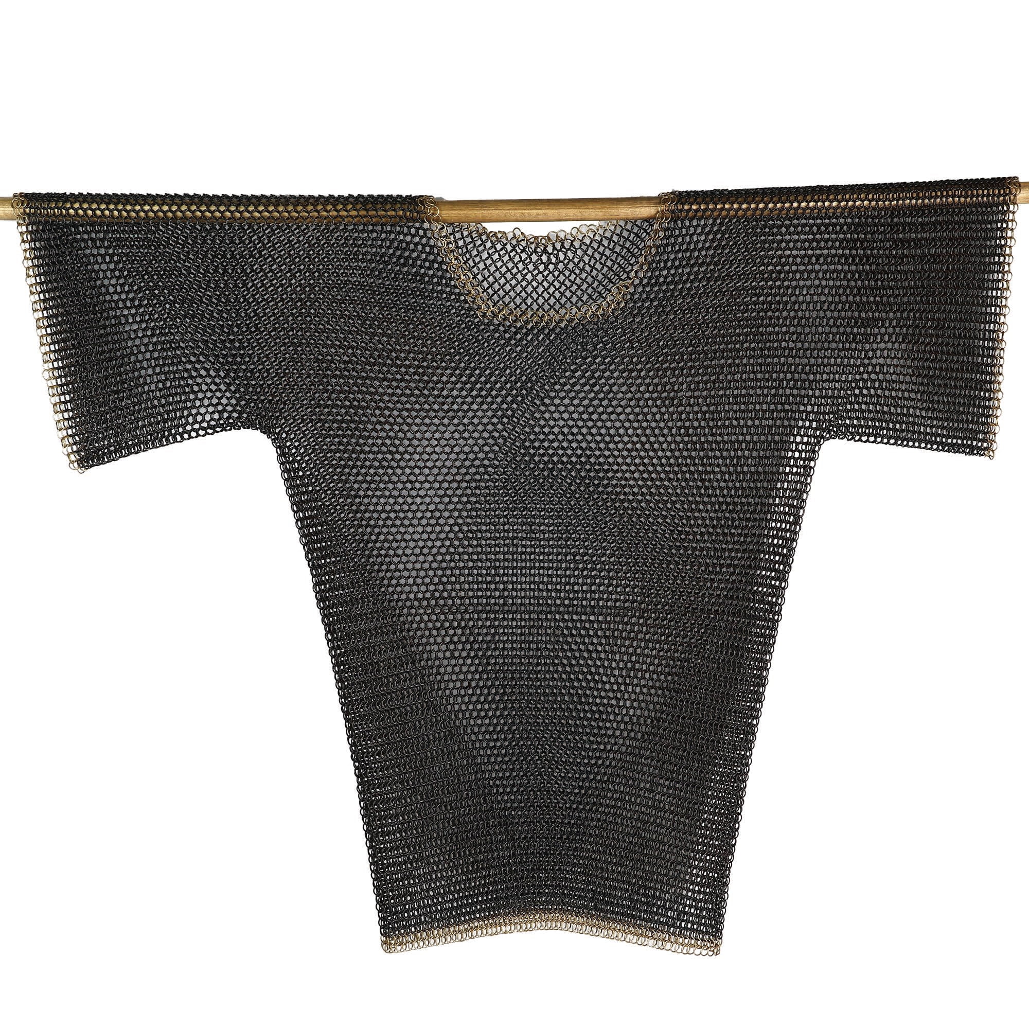 Armory Replicas Medium Black & Gold Chainmail Shirt | Half Sleeve ...