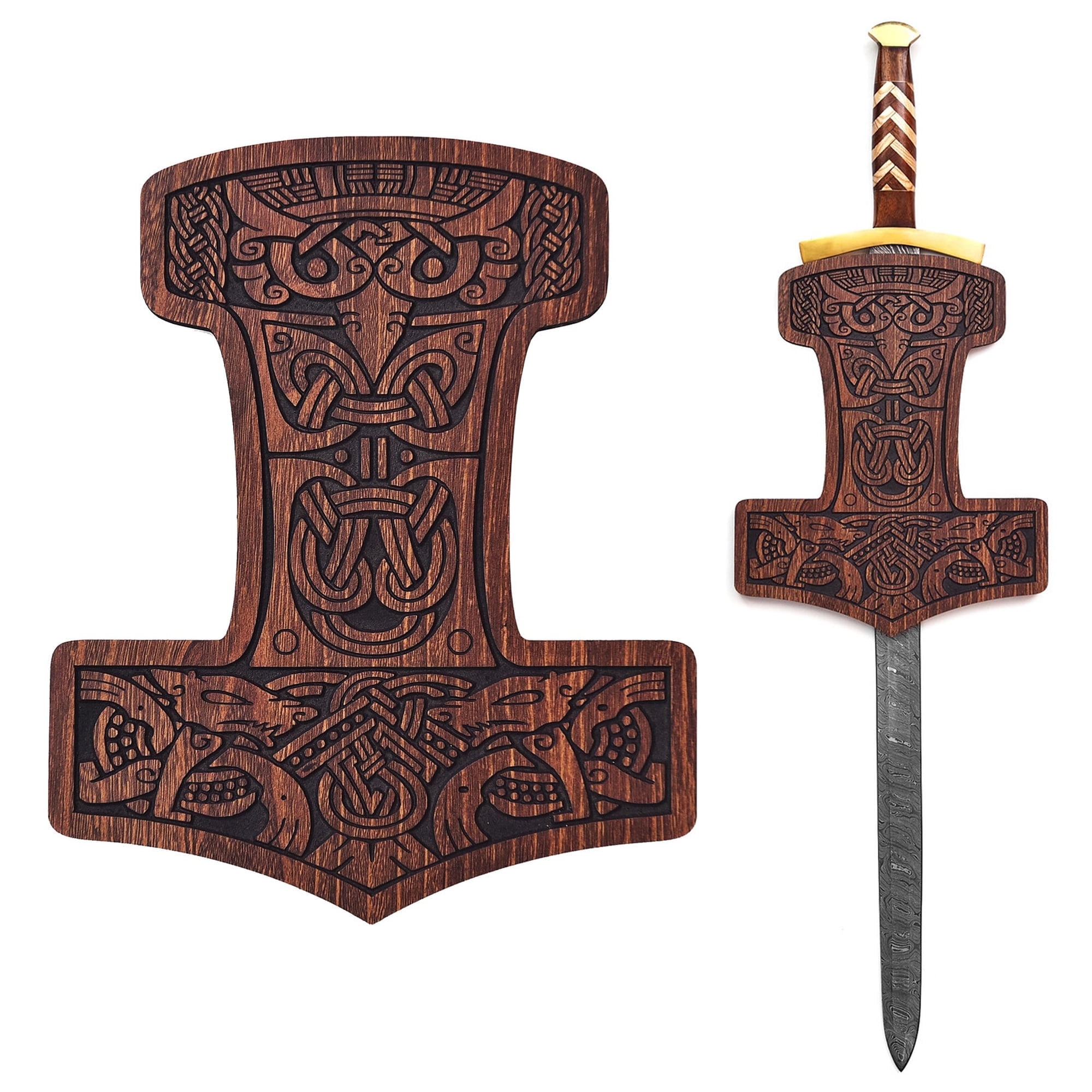 Armory Replicas Viking Wooden Wall Plaque with Decorative Sword – Norse ...
