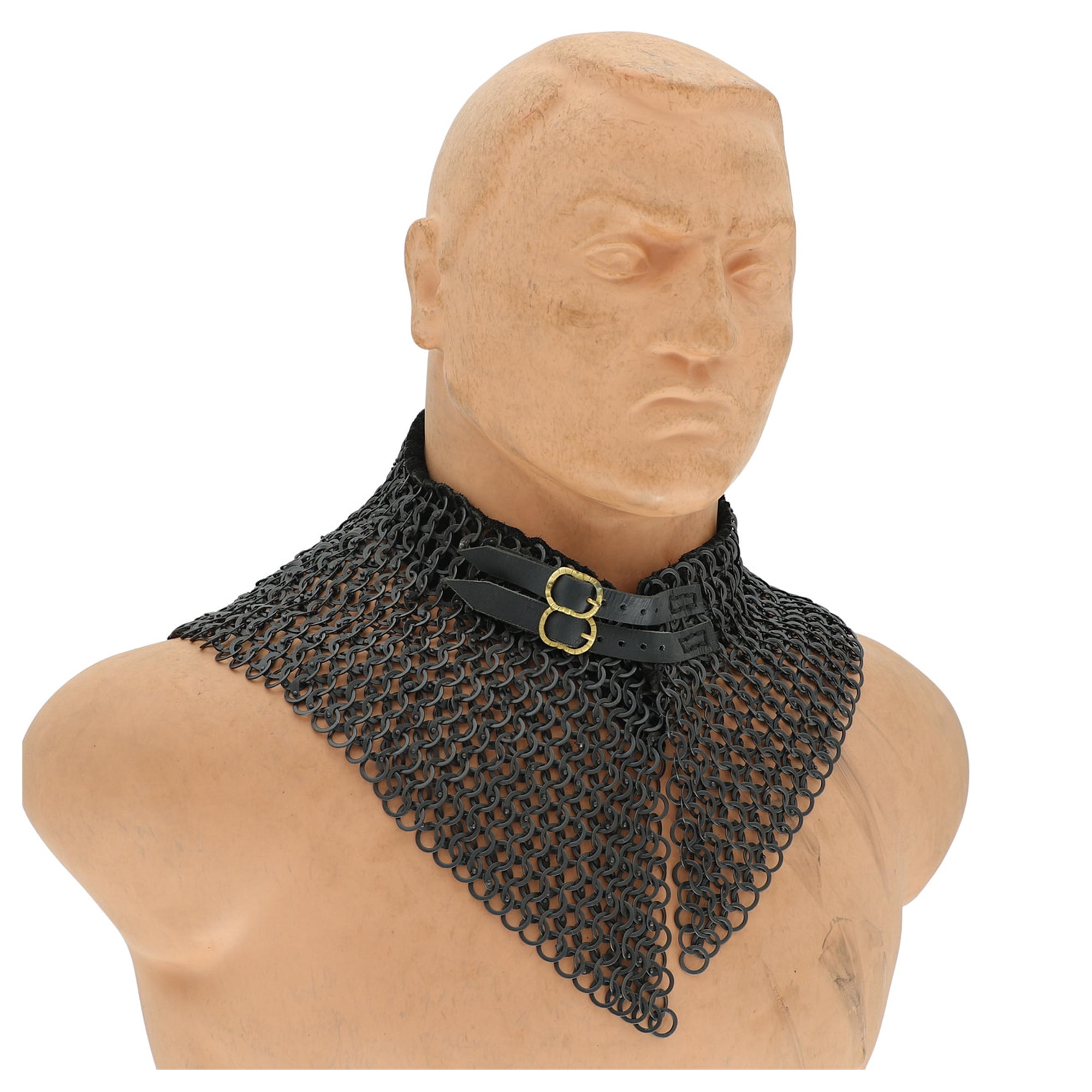 Armory Replicas Riveted Collar Black - Mild Steel Chainmail with Suede ...