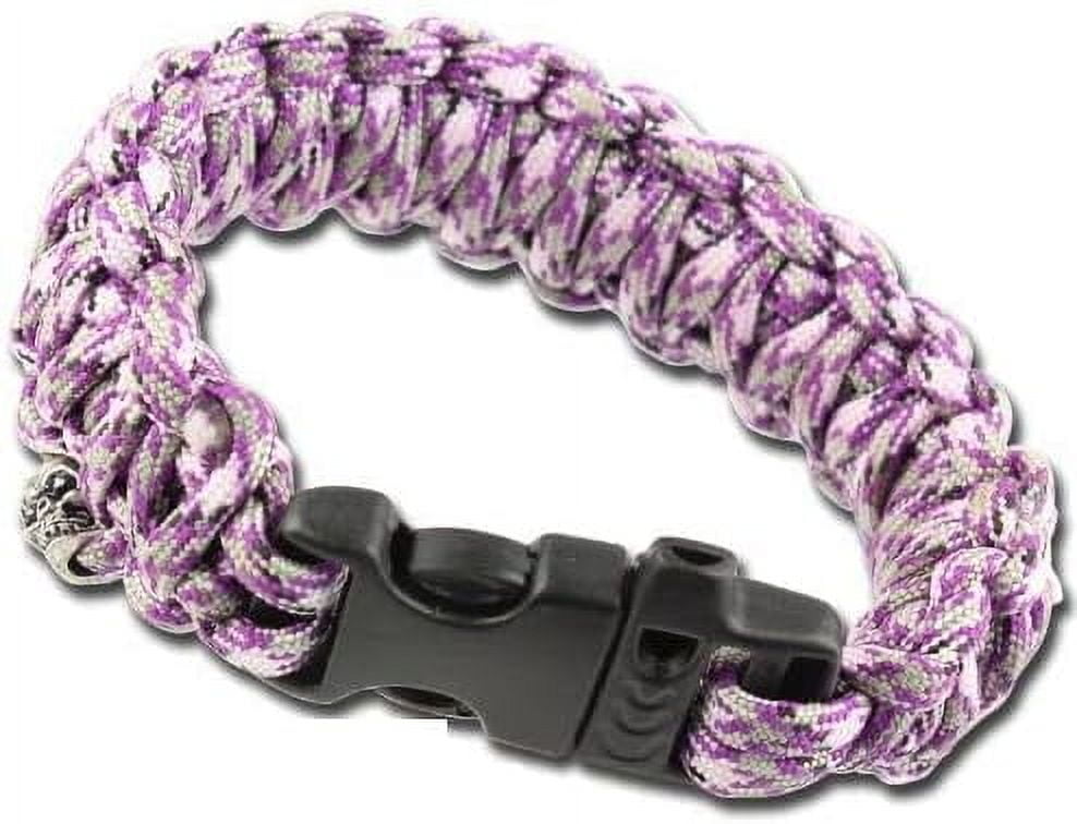 Armory Replicas Skulls Survival Whistle Paracord Bracelet - Purple Camo ...