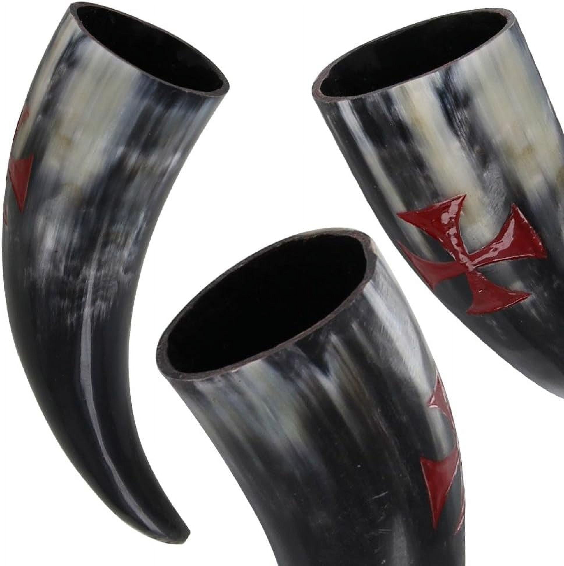 Armory Replicas Solid Vikings Hand Carved Knights Templar Drinking Horn ...