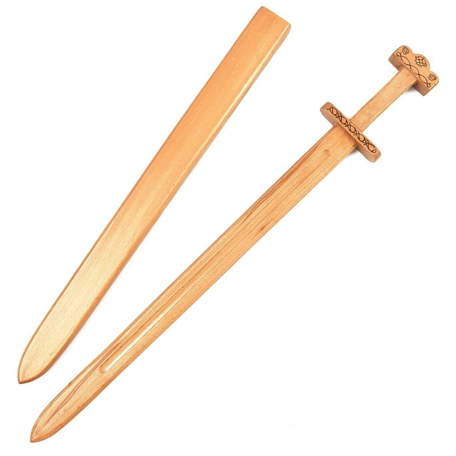 Armory Replicas Wood Sword with Scabbard Viking Sword of Tyr, Hardwood ...