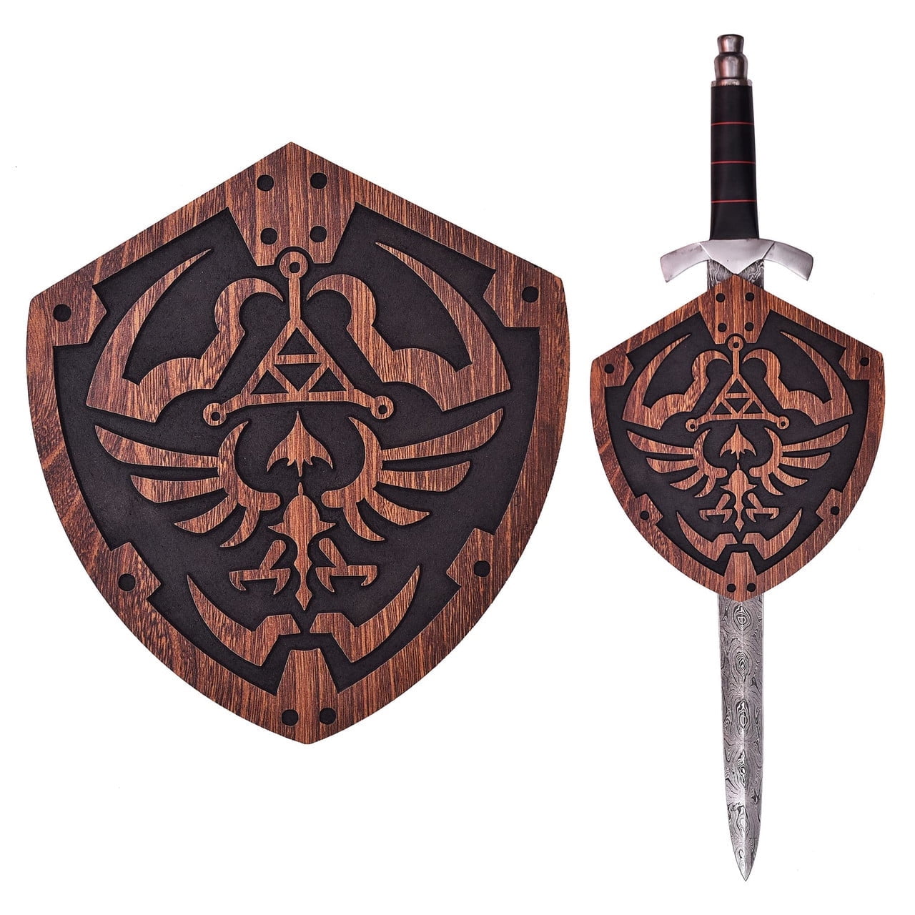 Armory Replicas Wooden Shield Wall Display Plaque – Carved Two-Tone ...