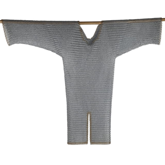 Armory Replicas XL Silver & Gold Chainmail Shirt | Full Sleeve Medieval ...