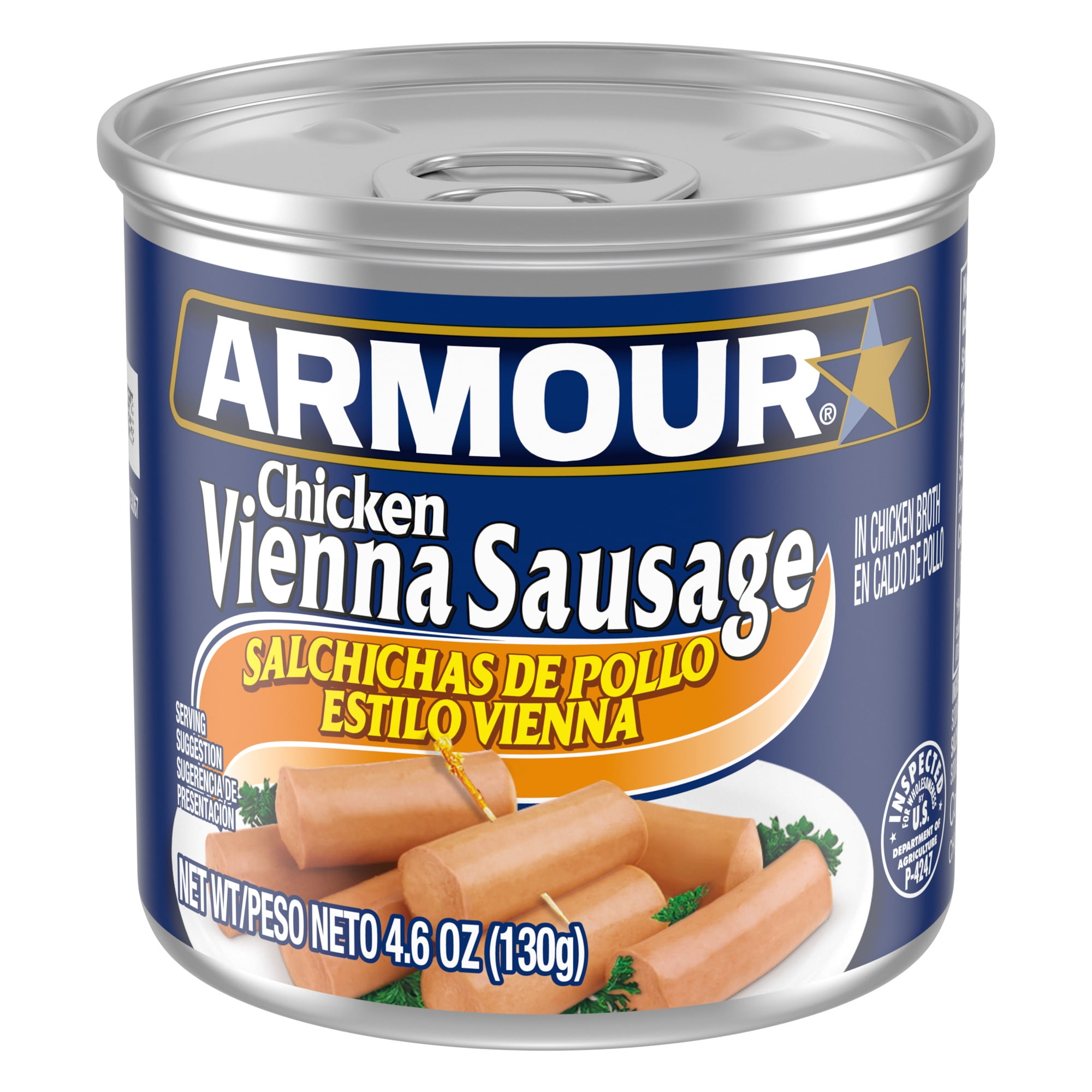 Armour Chicken Vienna Sausage, 4.6 oz Can, 6 Count Can - Walmart.com