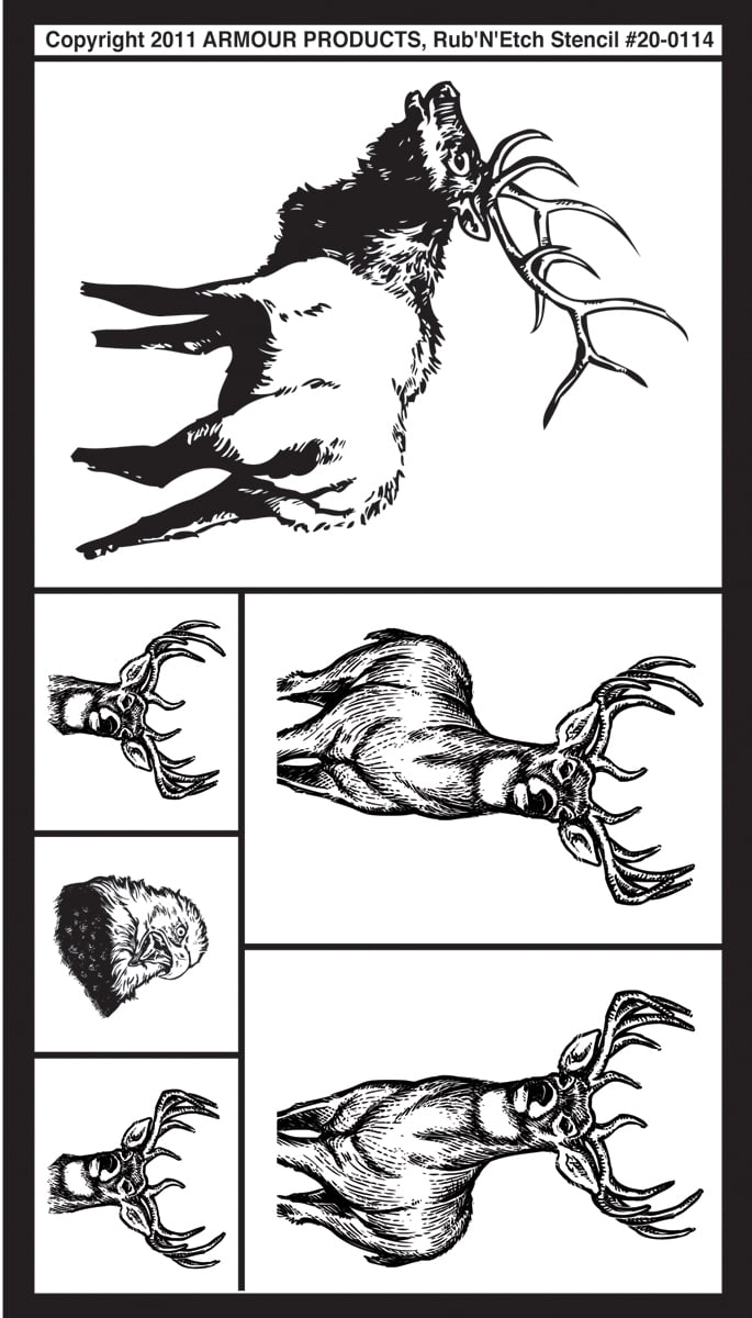 Armour Etch Stencil Rub N Etch Stencil Wildlife 5 X 8 Inch - Walmart.com