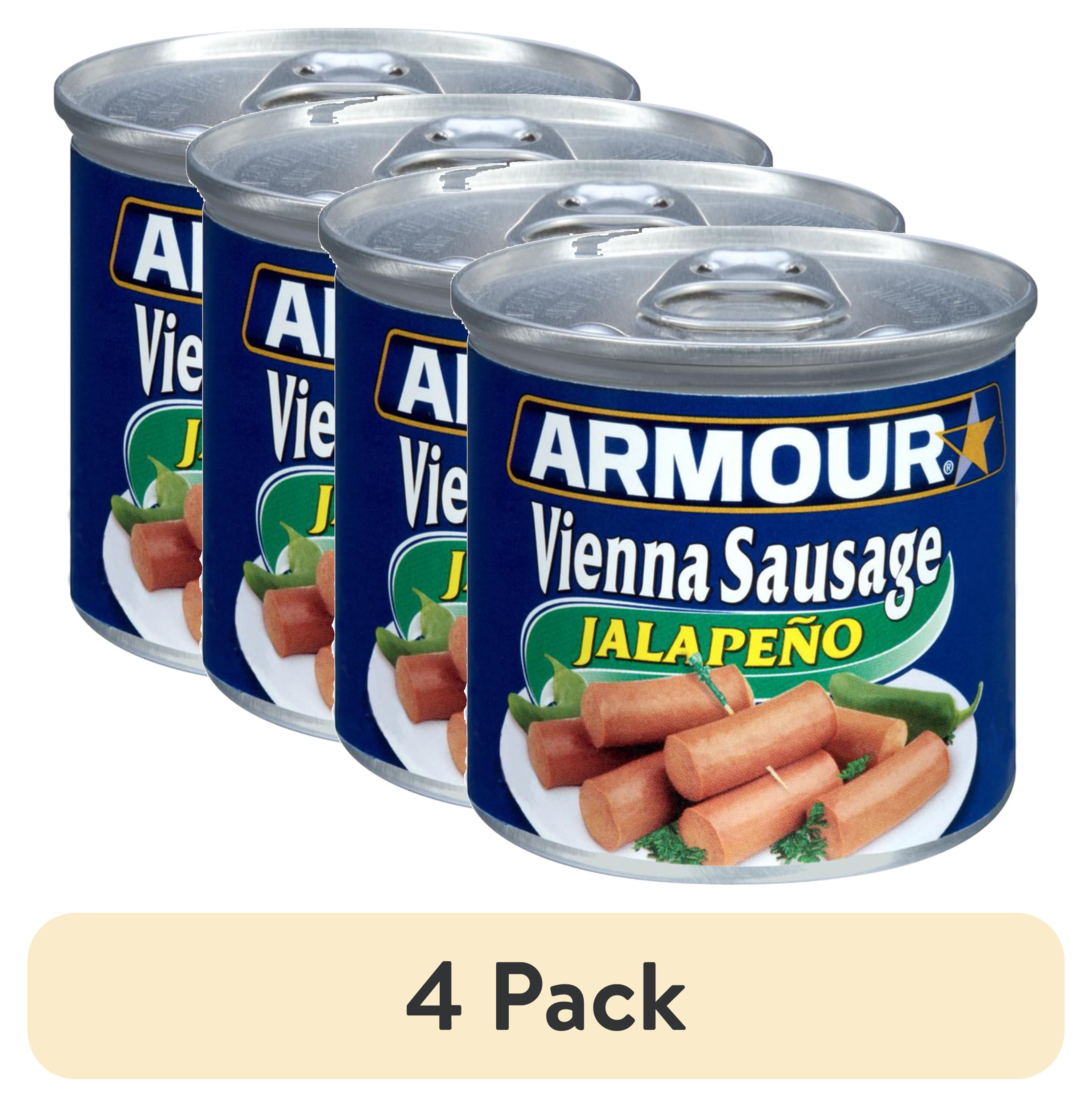 (4 pack) Armour Jalapeno Vienna Sausage, 4.6 oz Can - Walmart.com