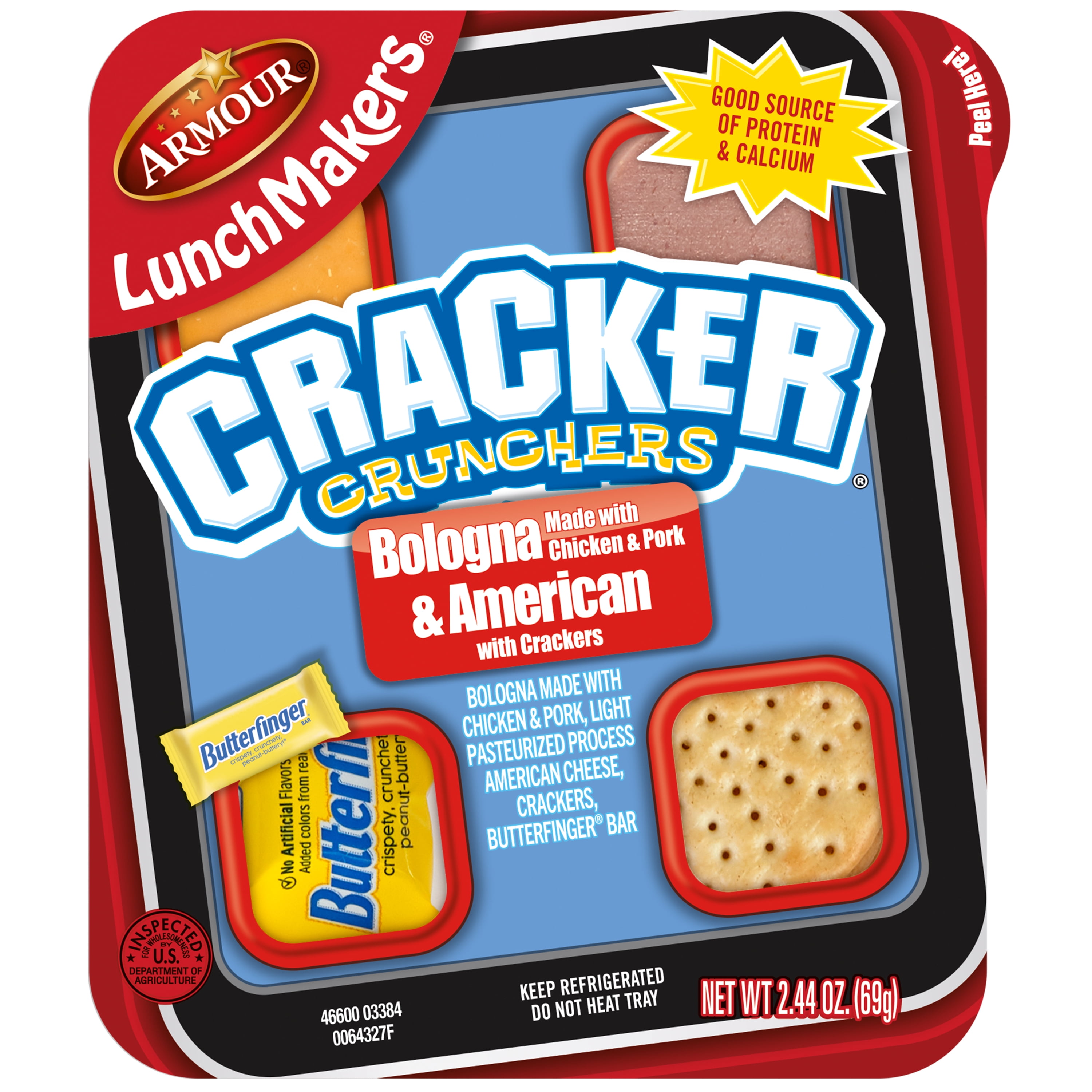 Armour LunchMakers Bologna & Cheese Kit with Butterfinger in Tray, 2.4 ...