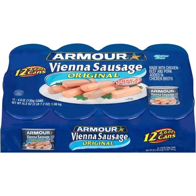 Armour Original Vienna Sausage, Original, 4.6 oz Can, 12 Count ...