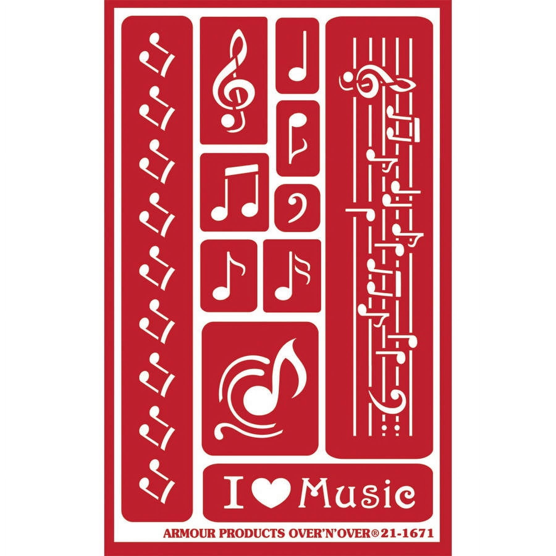Armour Over N Over Stencil Musical Notes - Walmart.com