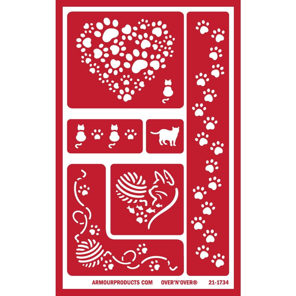 Armour Products Cats N Over Reusable Glass Etching Stencil, Brown RDD22 ...