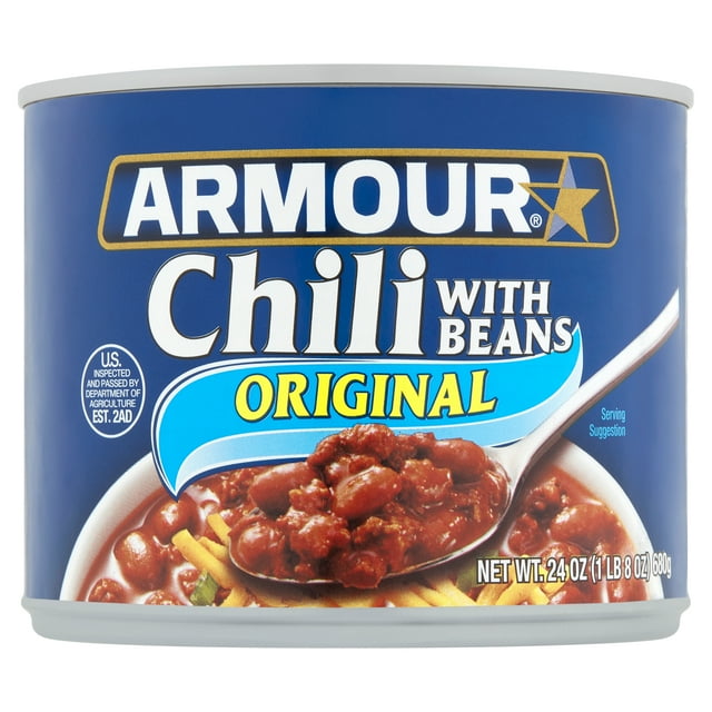 Armour Star Chili with Beans Canned Food, 24 oz Can - Walmart.com