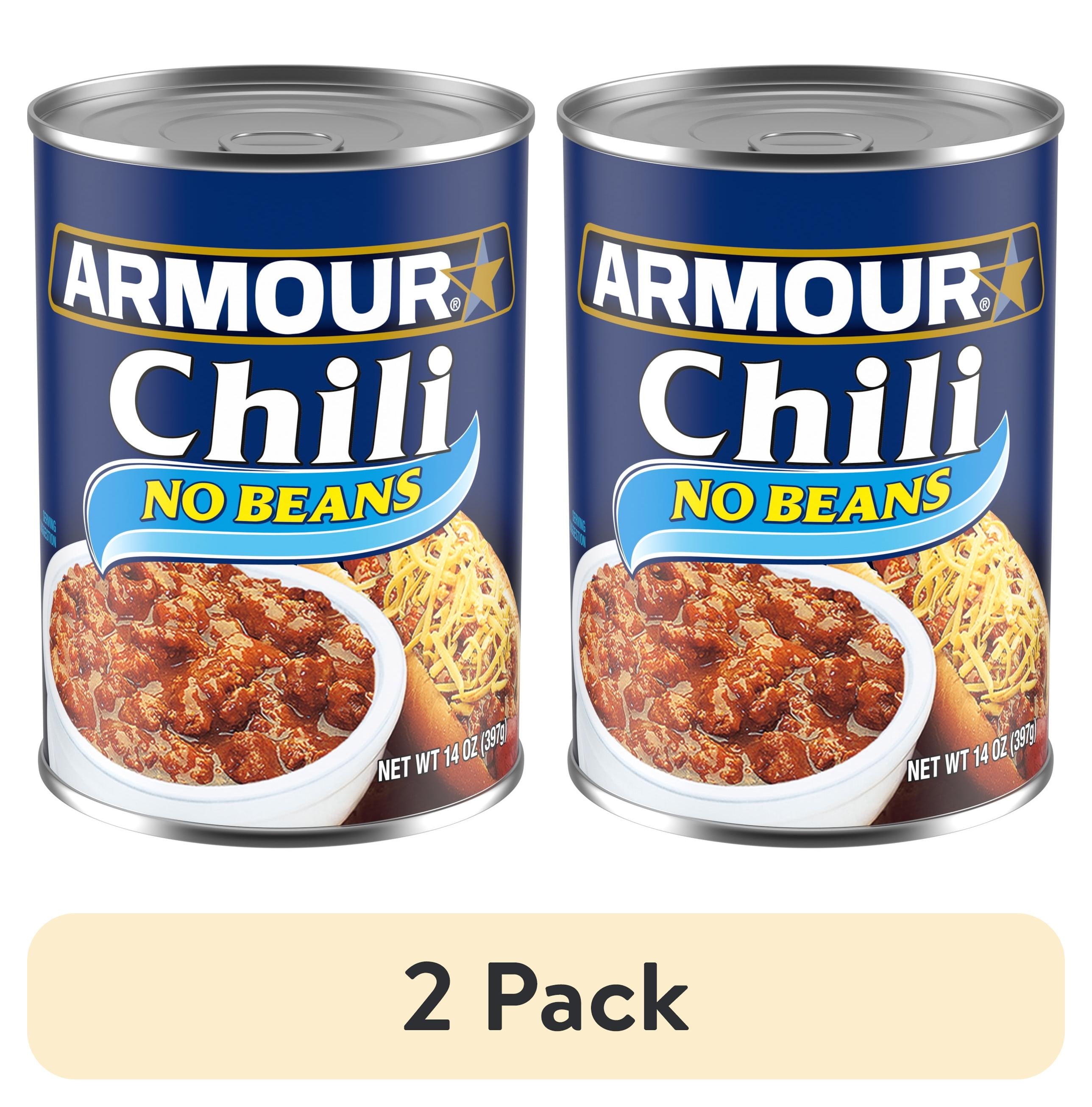 (2 pack) Armour Star Chili with No Beans, Canned Food, 14 oz Can ...