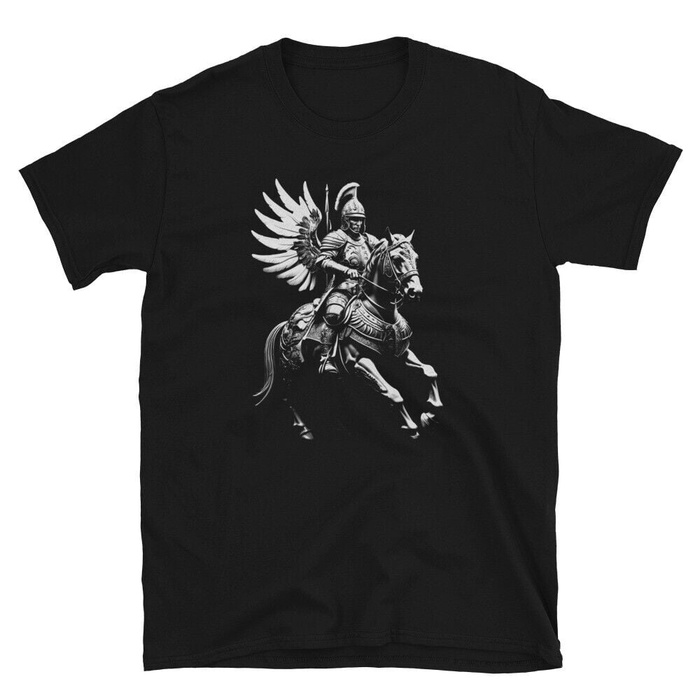 Armoured Horse Monochrome Horse Art Battle Horse Art Short-Sleeve ...