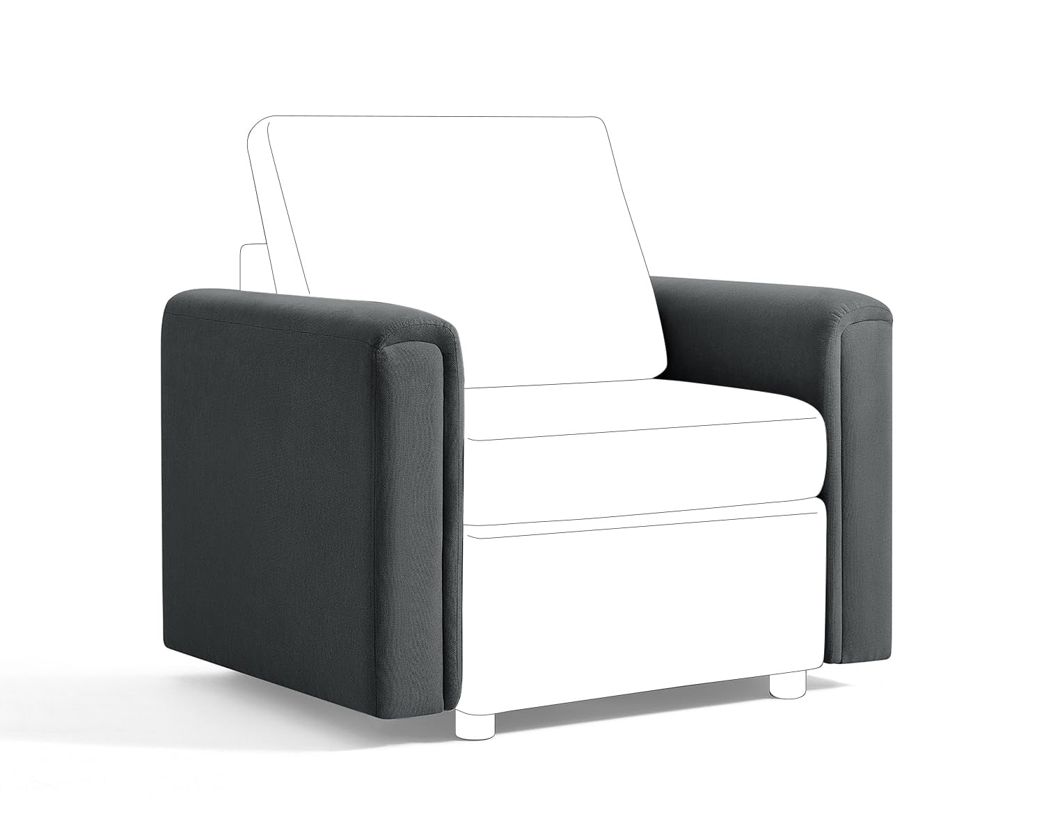 Armrest Module for Modular Sectional Sofa Couch, A Pair of Couch ...