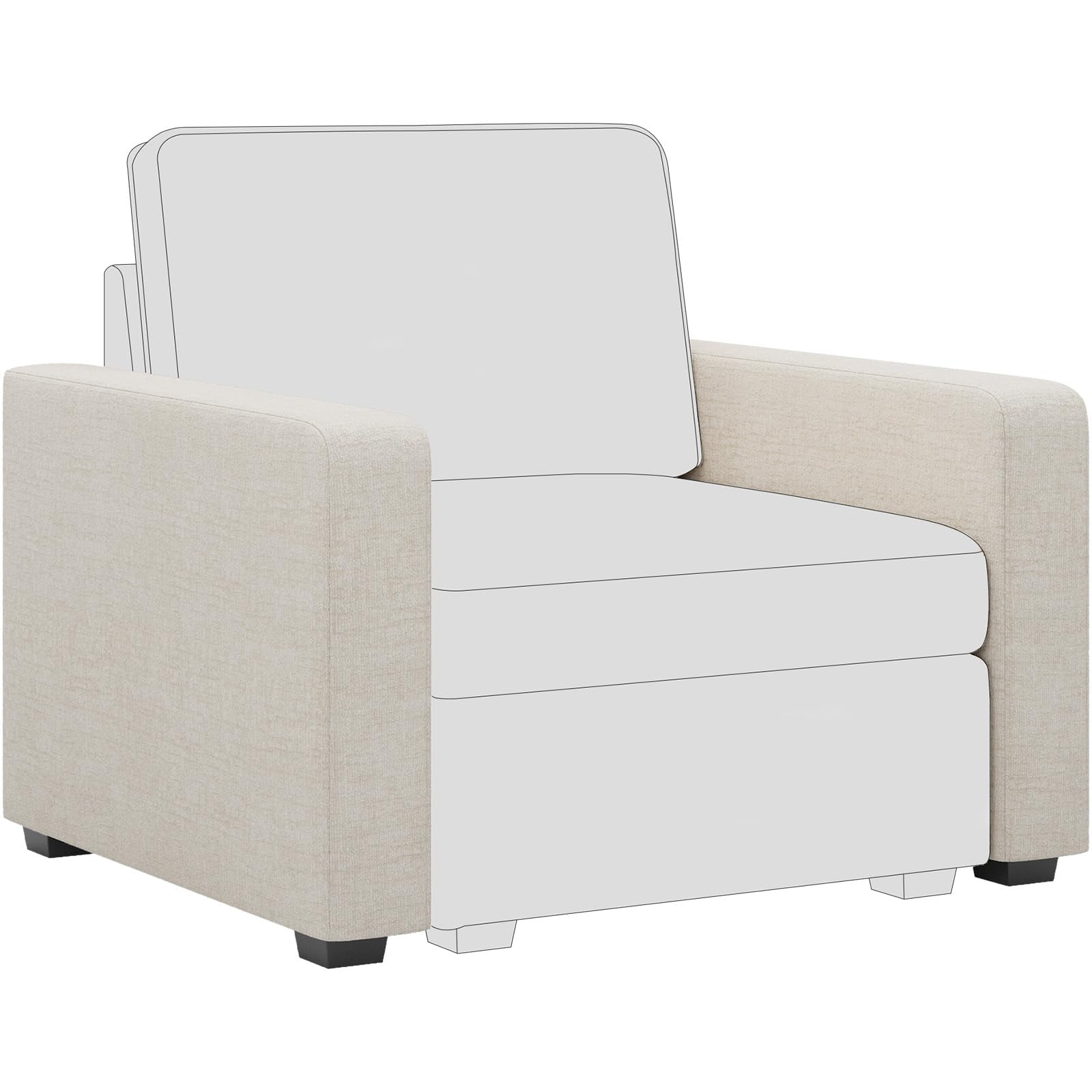 Armrest for Modular Sectional Sofa, Modular Armrest Part for Chenille ...