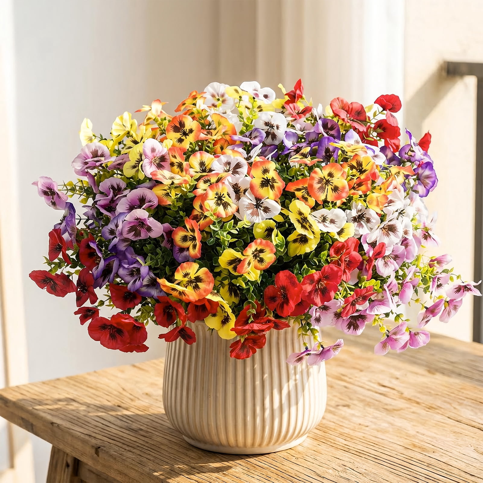 Armscye 18 Bundles Artificial Flowers for Outdoor, Not Fade Fake ...