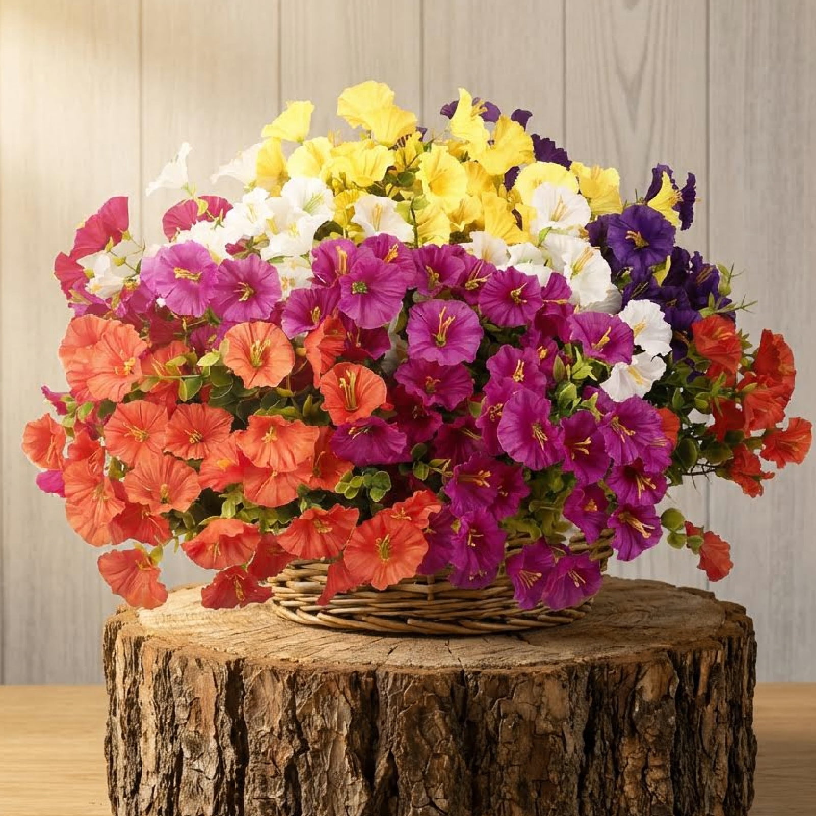 Armscye 18 Bundles Artificial Flowers for Outdoors, Fake Plants Outside ...