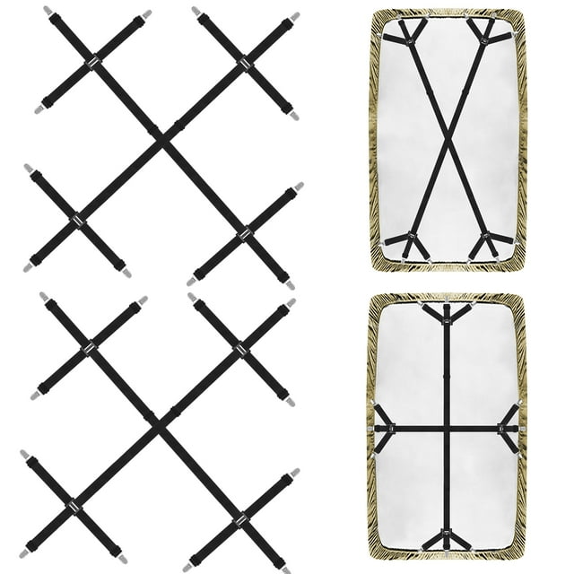 Armscye 2 Sets Adjustable Bed Sheet Straps with 6 Clips, Elastic Bed ...