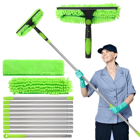 Armscye 14 FT Long Reach Window Squeegee Kit, Rotatable Head Window ...