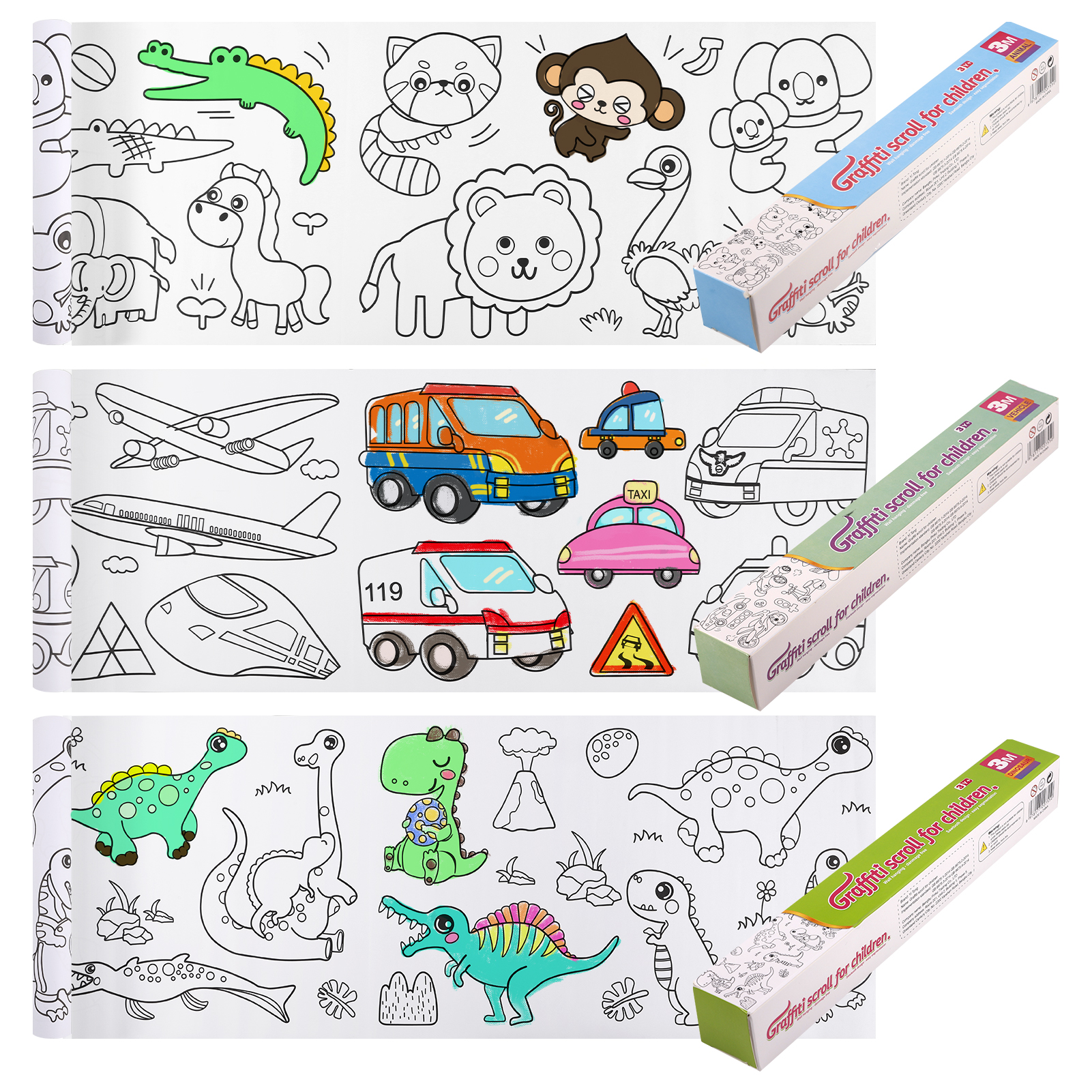 Clearance! Lotpreco DIY Children's Drawing Roll, Coloring Paper Roll ...