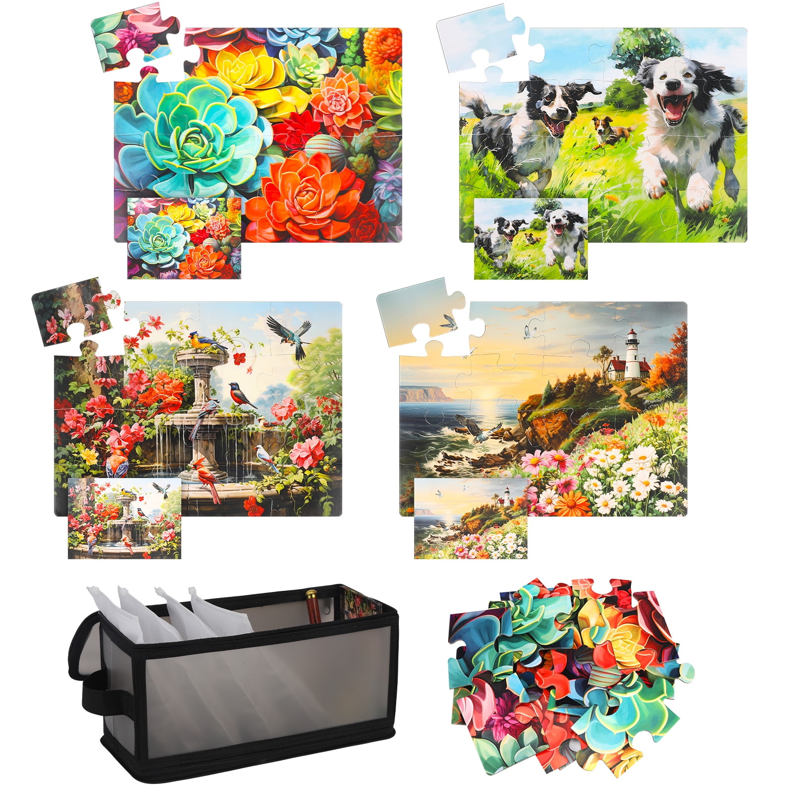 "Armscye Dementia Puzzles for Seniors, 4-Pack Memory Games, 16 Pieces ...