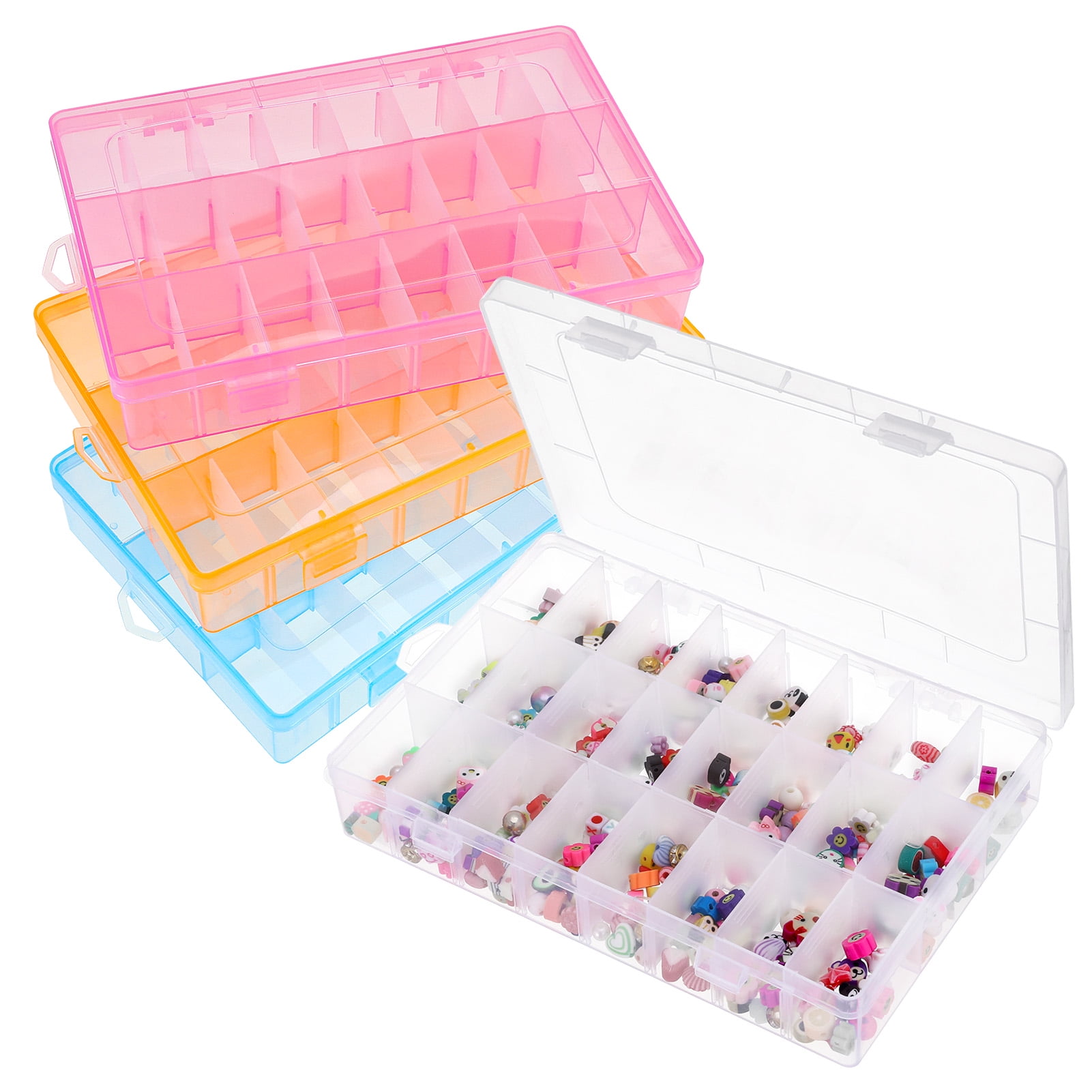 Armscye, 4 Pack Bead Organizers, 24 Grids, Multicolor - Walmart.com