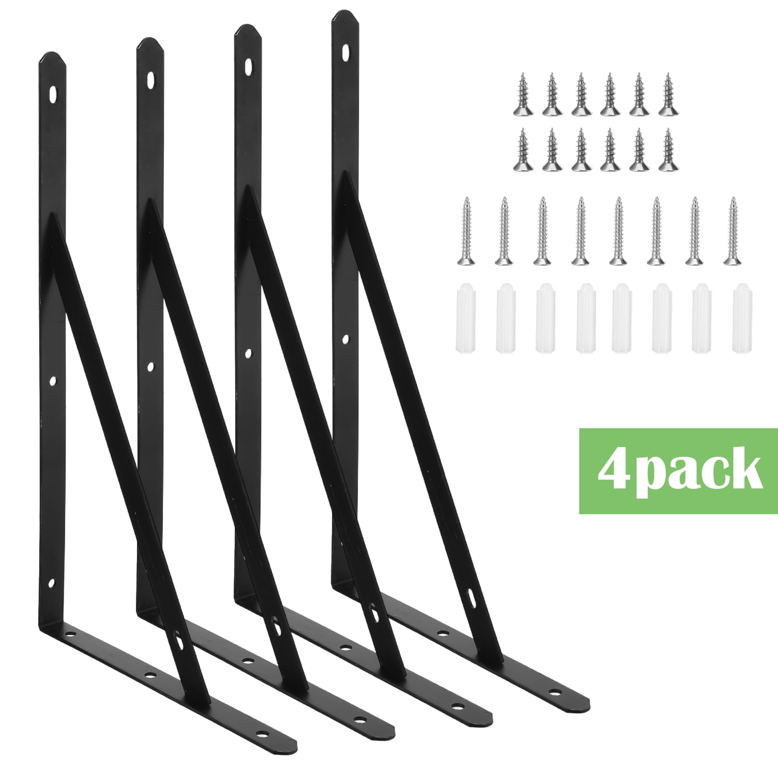 Armscye 4 Pack L-Shaped Shelf Brackets, 11.81 x 7.28 inch Wall Mount ...