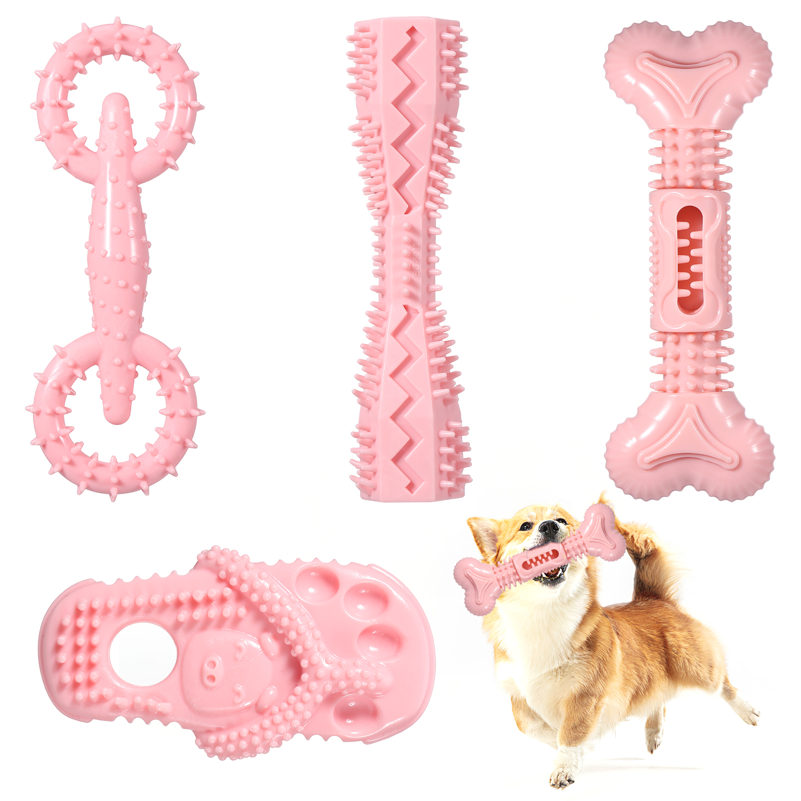 Yesbay Pets Dogs Puppy Colorful Rubber Dental Teething Healthy Teeth ...
