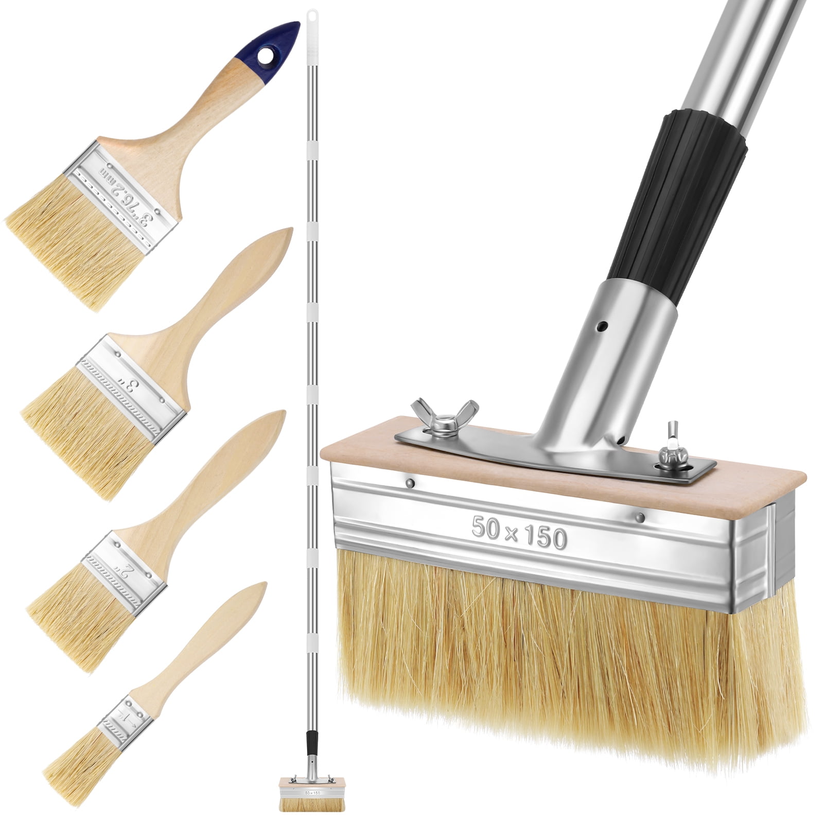 Armscye 6 Pcs Deck Stain Brush Set, Deck Stain Applicator with 60" Long ...