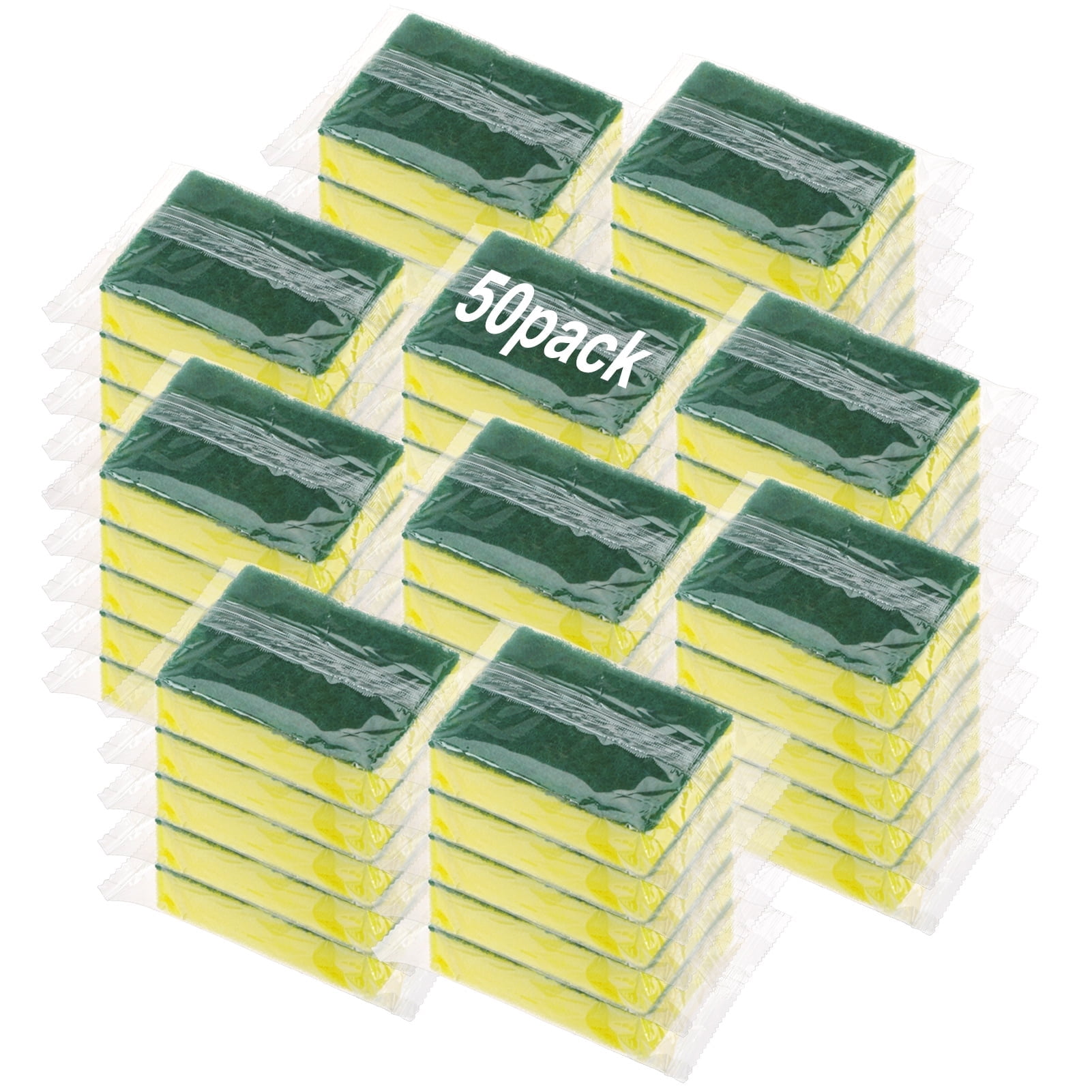 Armscye 50 Packs Individually Scrub Sponges for Dishes, Heavy Duty ...