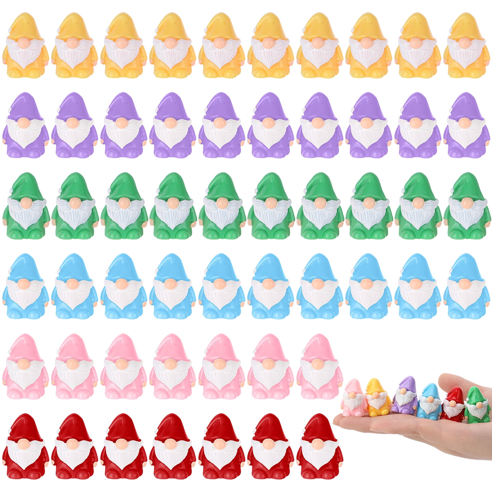 Armscye 60 Pcs Mini Gnomes Ornaments, Mini Resin Gnomes Statues, Garden Gnomes Mini Resin Dwarf ...