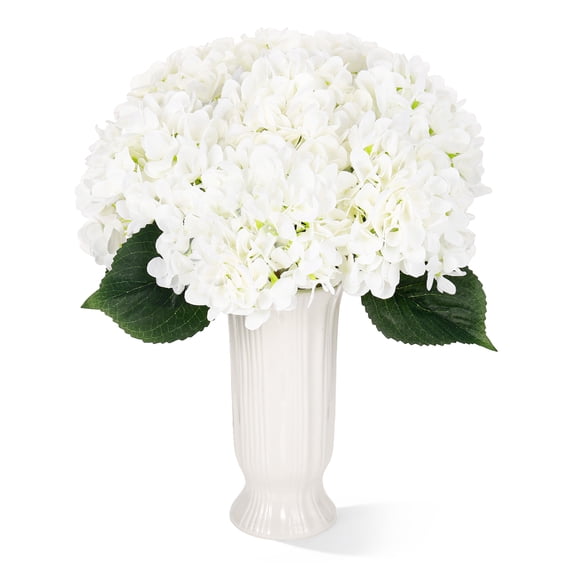 Armscye, Faux White Hydrangeas, 6pcs, Artificial Silk Flowers Bouquets ...