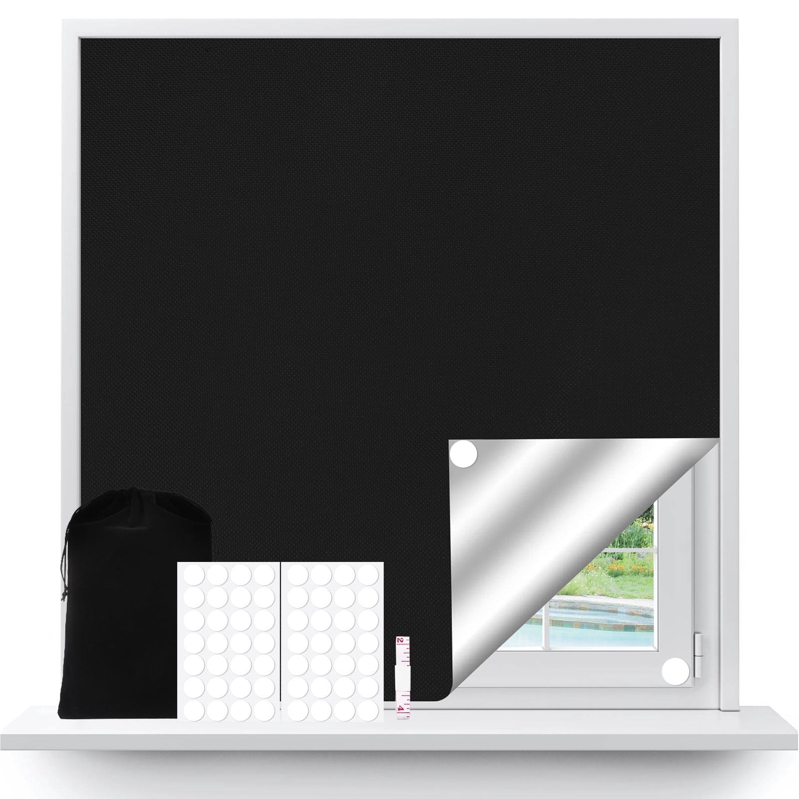 Armscye 78" x 57" Full Blackout Shades for Bedroom, Portable DIY Window ...