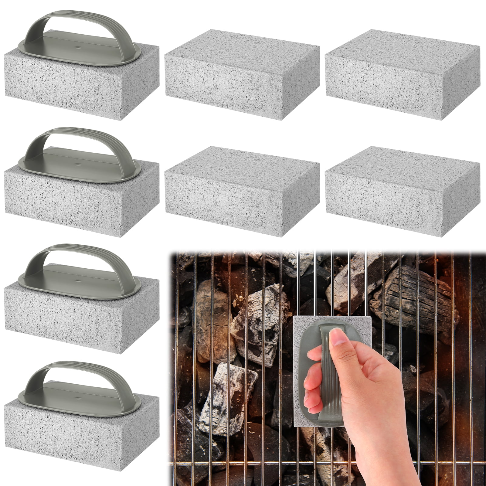 Armscye 8 Pack Heavy Duty Grill Stone, Pumice Stone Grill Cleaning ...
