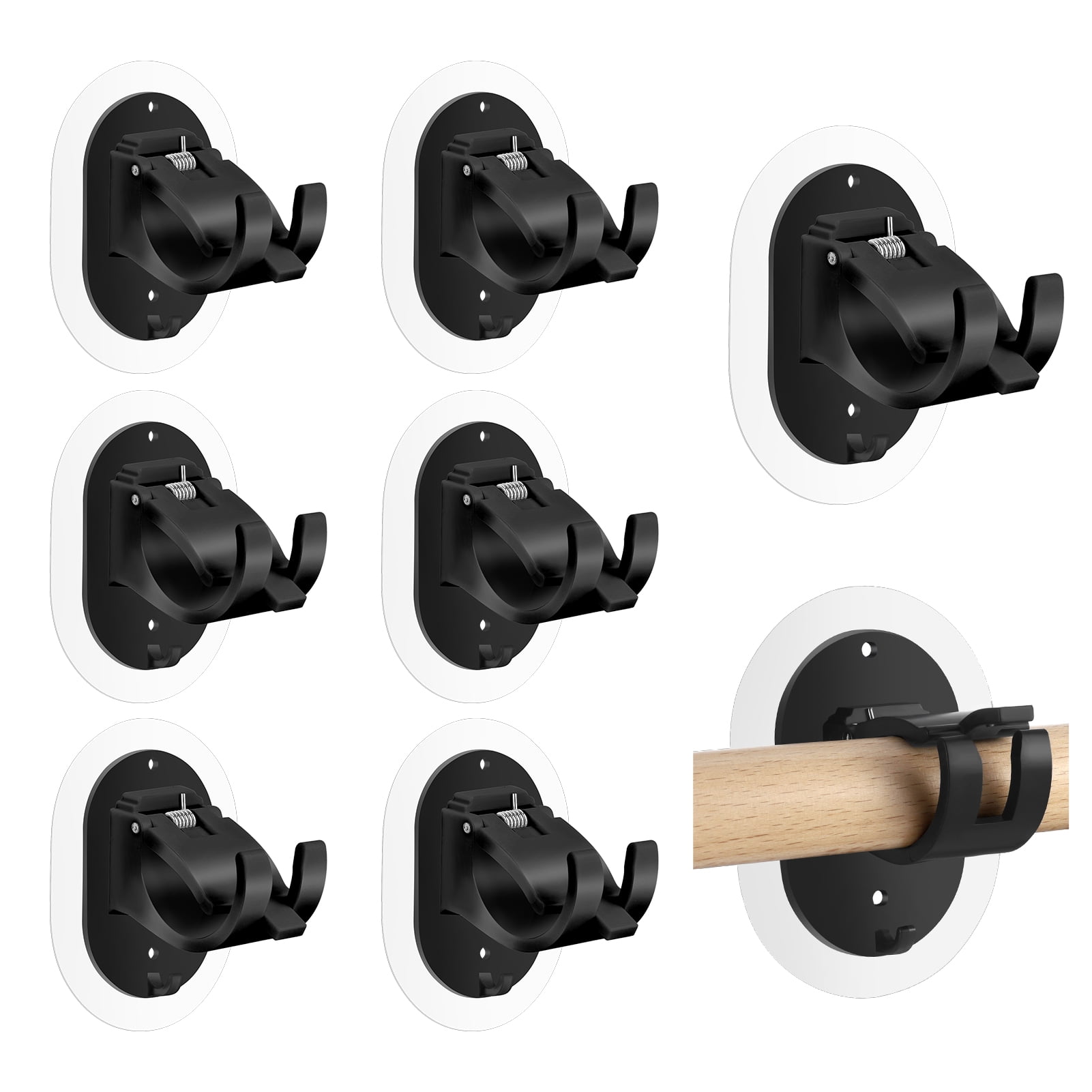 No Drill Inch Curtain Rod Brackets Curtain Rod Bracket 8-Pack No-Drill ...