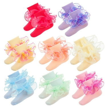 6 Pair Youth Girls Socks Size 6-8, Novelty Assorted Designs, Crew Low ...