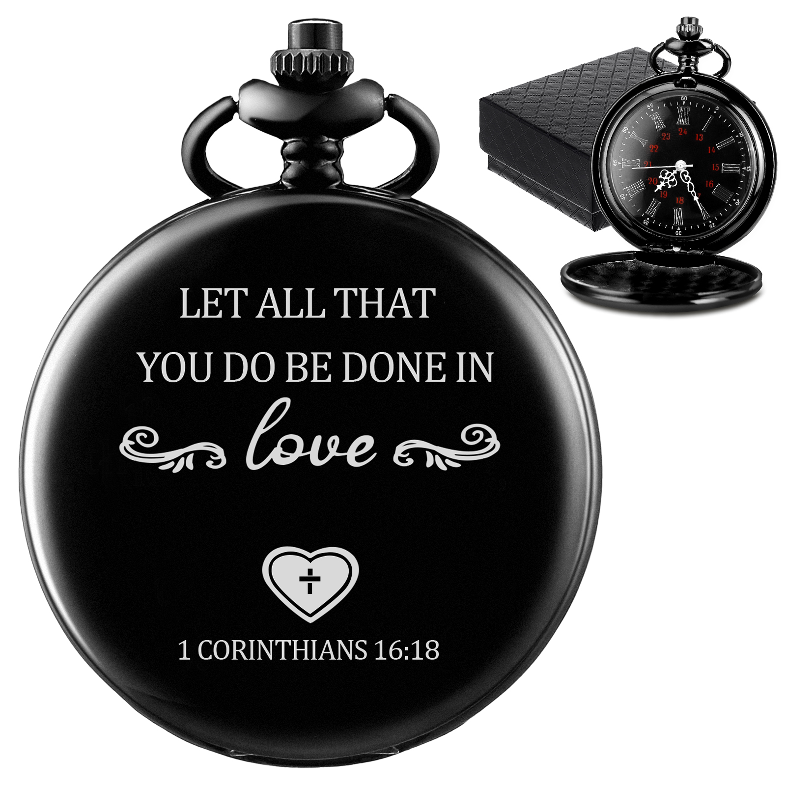 Men's Gun-Tone Mechanical Hand Wind Railroad Pocket Watch # GWC14100BBK ...