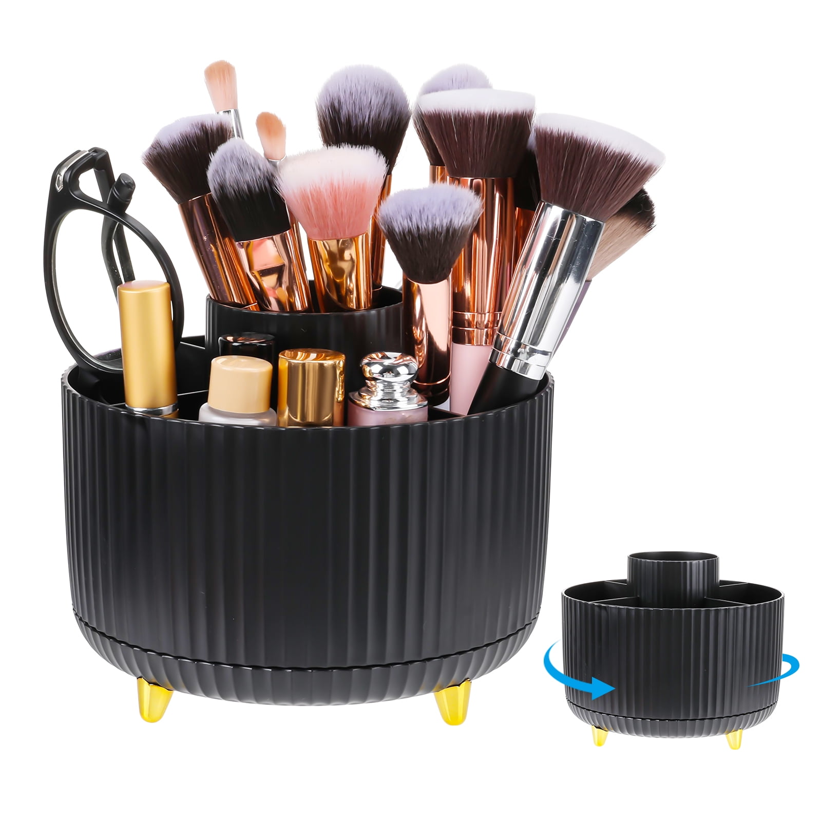 Armscye Makeup Brush Holder Organizer, 360 Degree Rotating Large ...