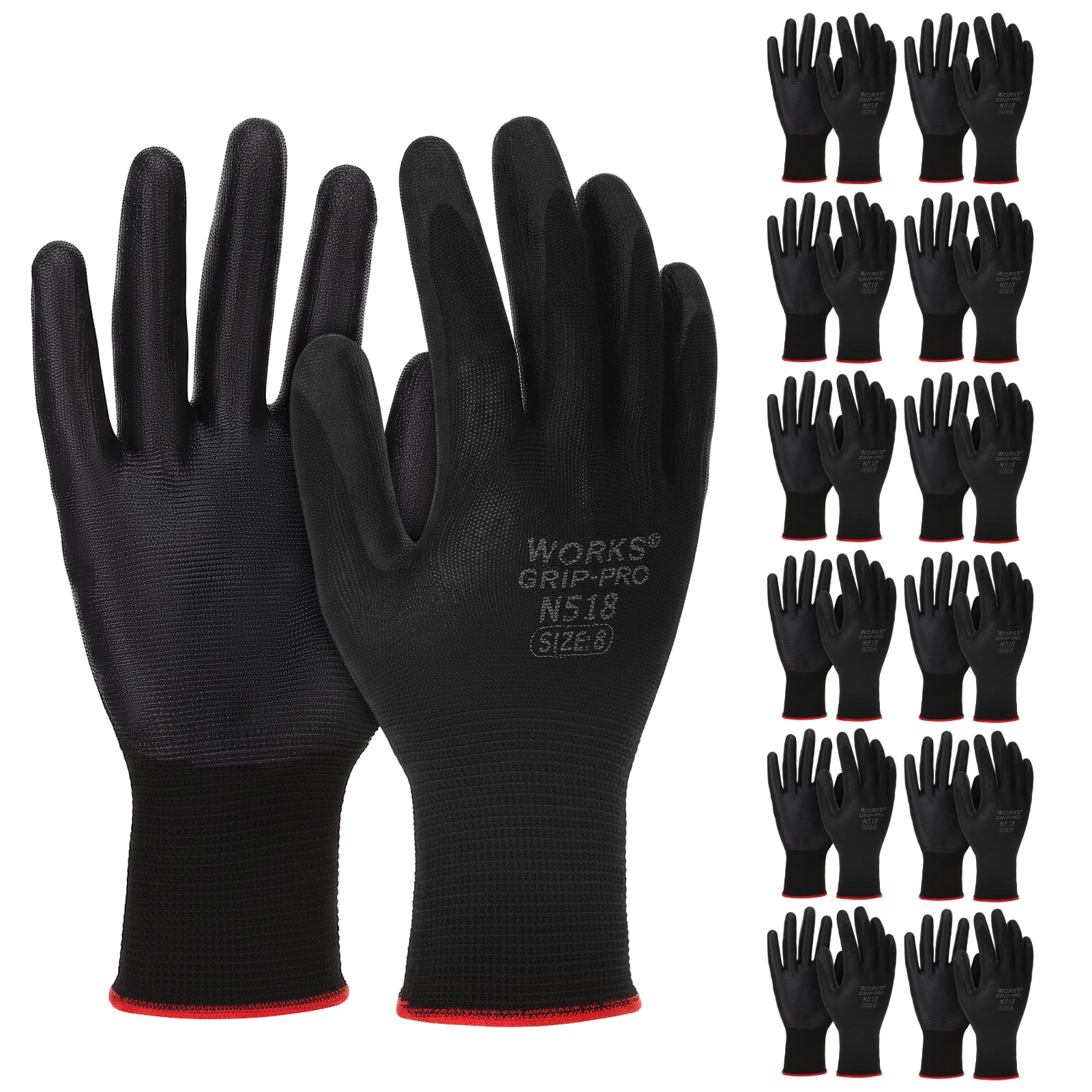 Armscye Gardening Gloves for Men Women, 12 Pairs Nitrile Coated Garden ...