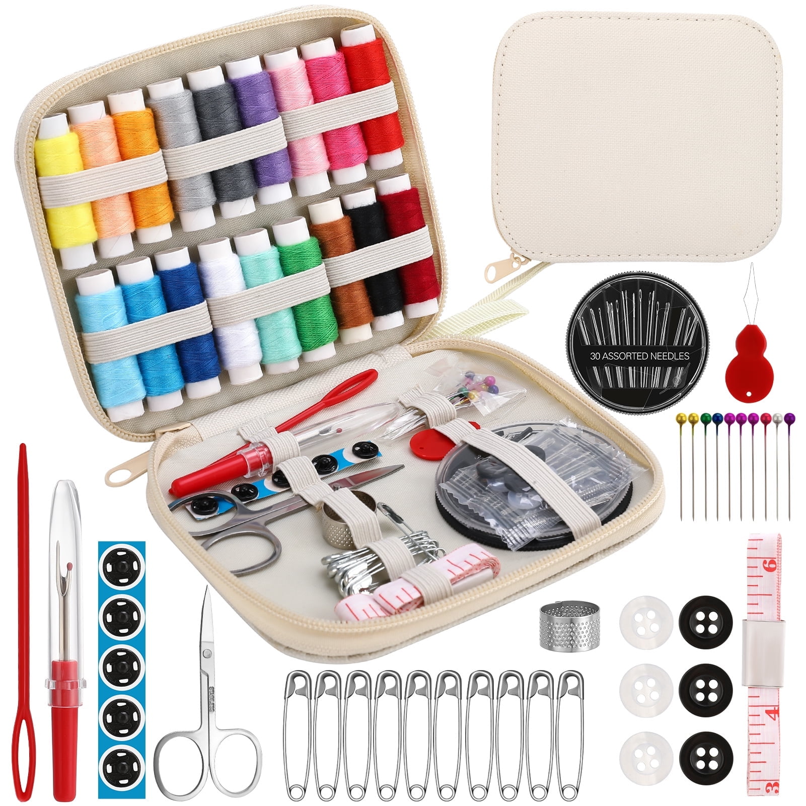 Armscye Sewing Kit, Portable DIY Sewing Supplies with Case, 18 Thread ...