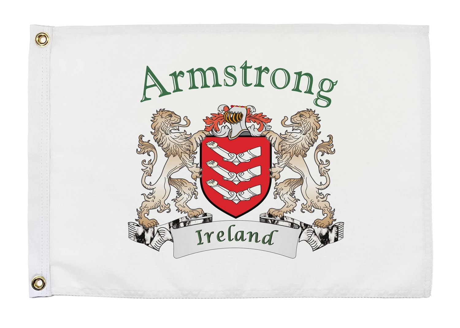 Armstrong Irish Coat of Arms Small White Flag - 16"x10.5" inches ...