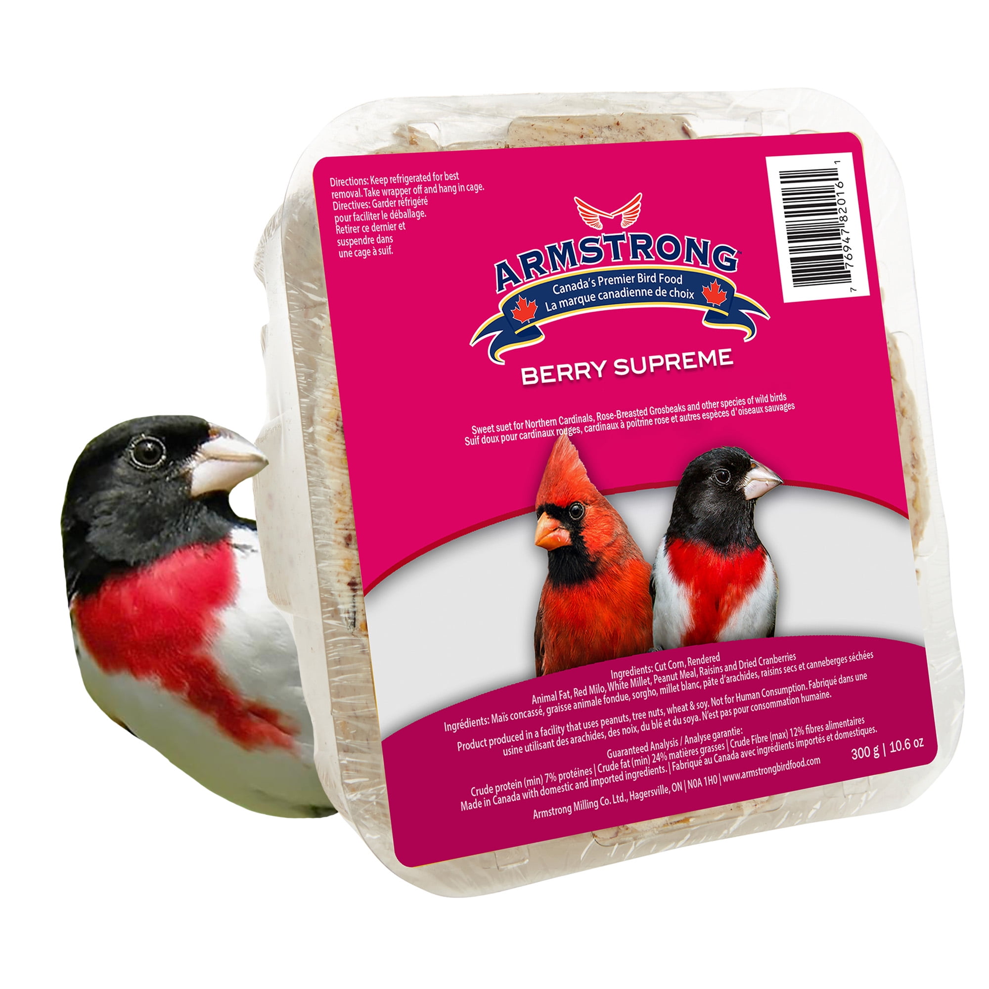 Armstrong Wild Bird Food Berry Supreme Suet Cake, 10.6oz - Walmart.com