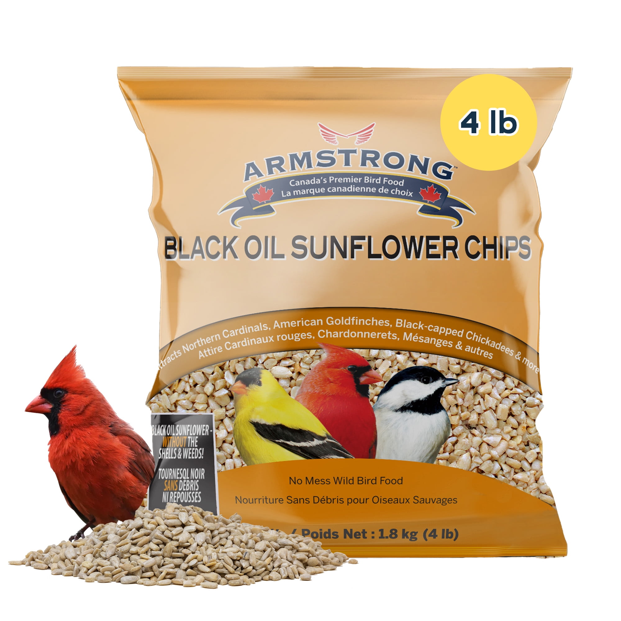 Armstrong Wild Bird Food Black Oil Sunflower Chips, 4 Pounds - for ...