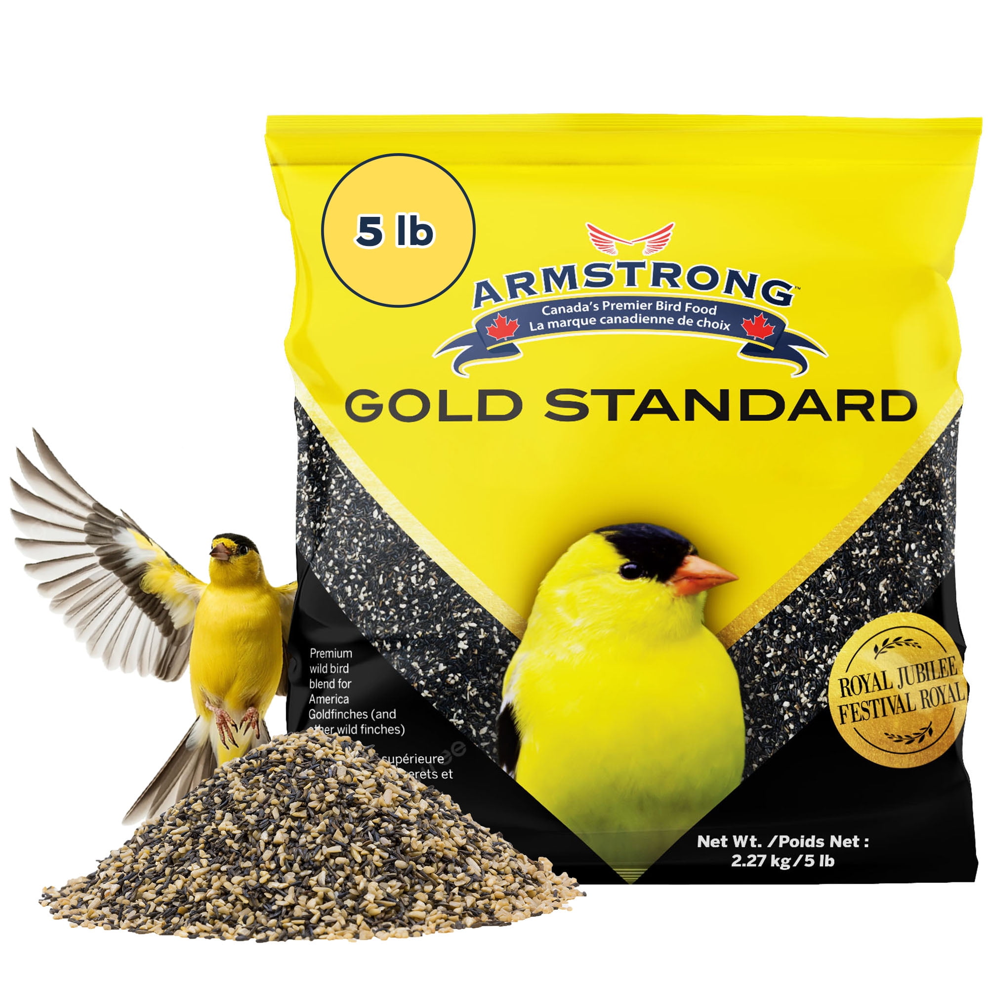 Armstrong Wild Bird Food Royal Jubilee Gold Standard Blend, 5 Pounds - with Nyjer Seeds and ...