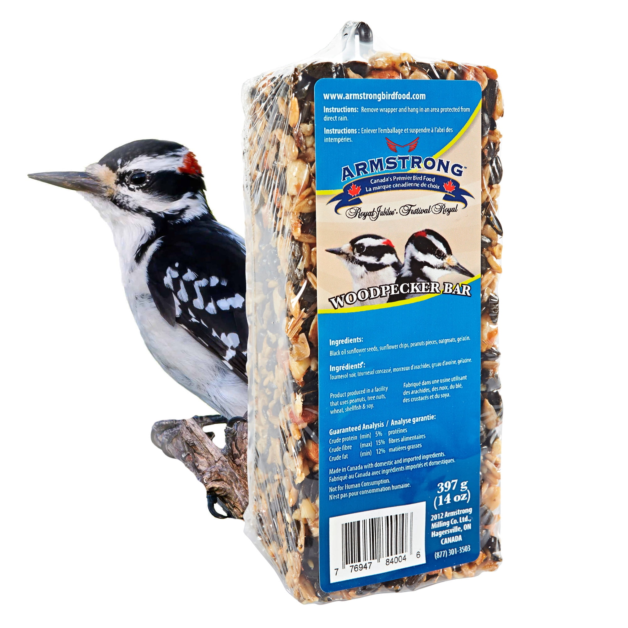 Armstrong Wild Bird Food Royal Jubilee Woodpecker Bar, 14oz - Walmart.com