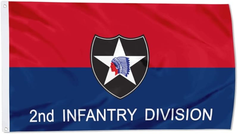 Army 2nd Infantry division Flag 3x5Feet Military Banner with 2 Brass ...