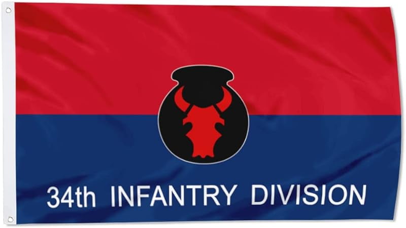 Army 34th Infantry division Flag 3x5Feet Military Banner with 2 Brass ...